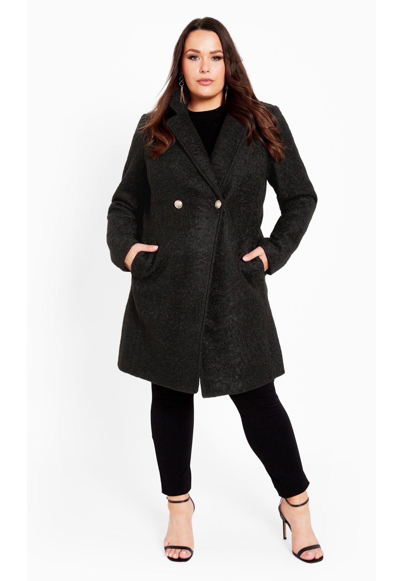 Estelle Double Button Collared Coat | Avenue