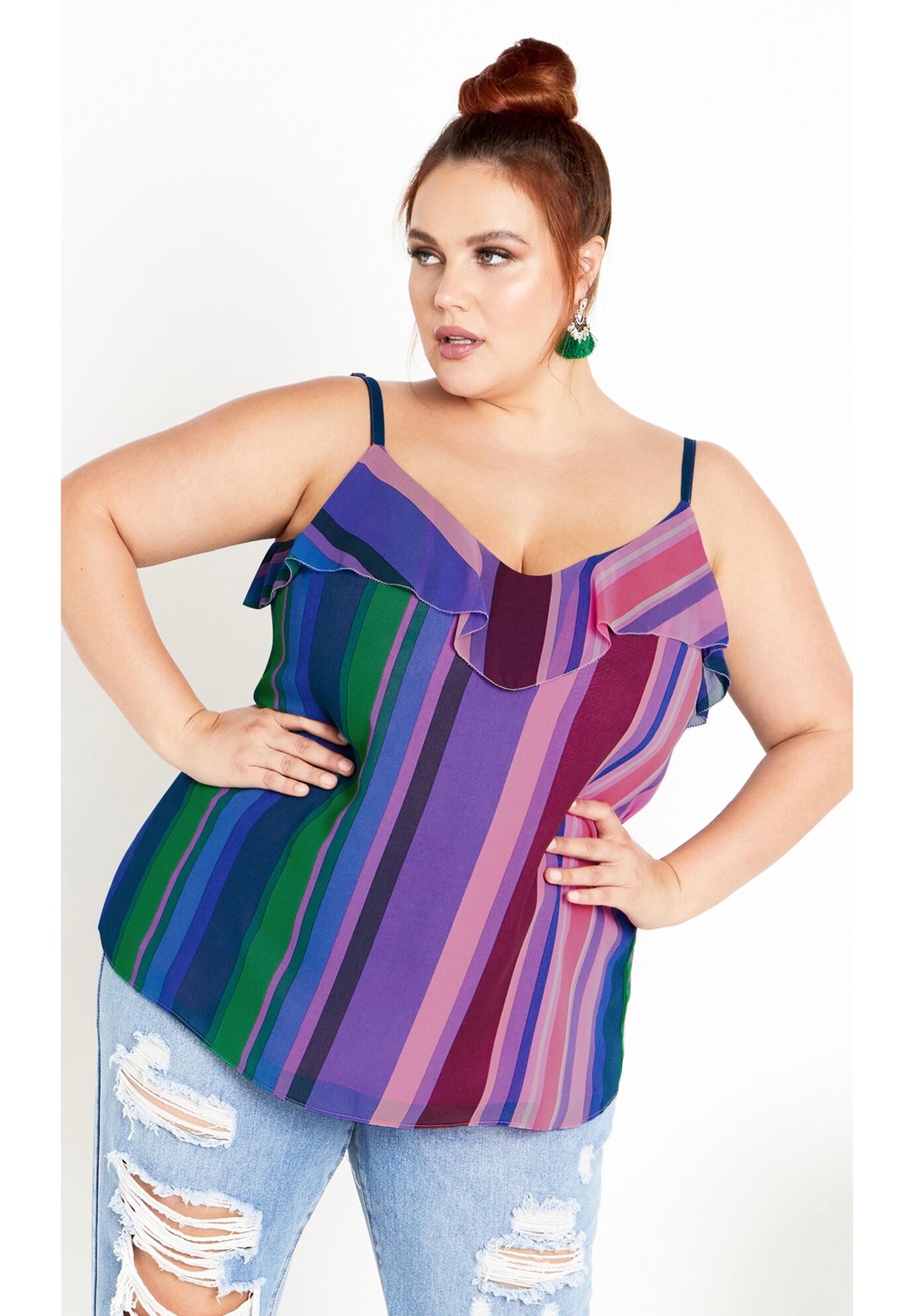 Remy Print Cami - azure | Avenue