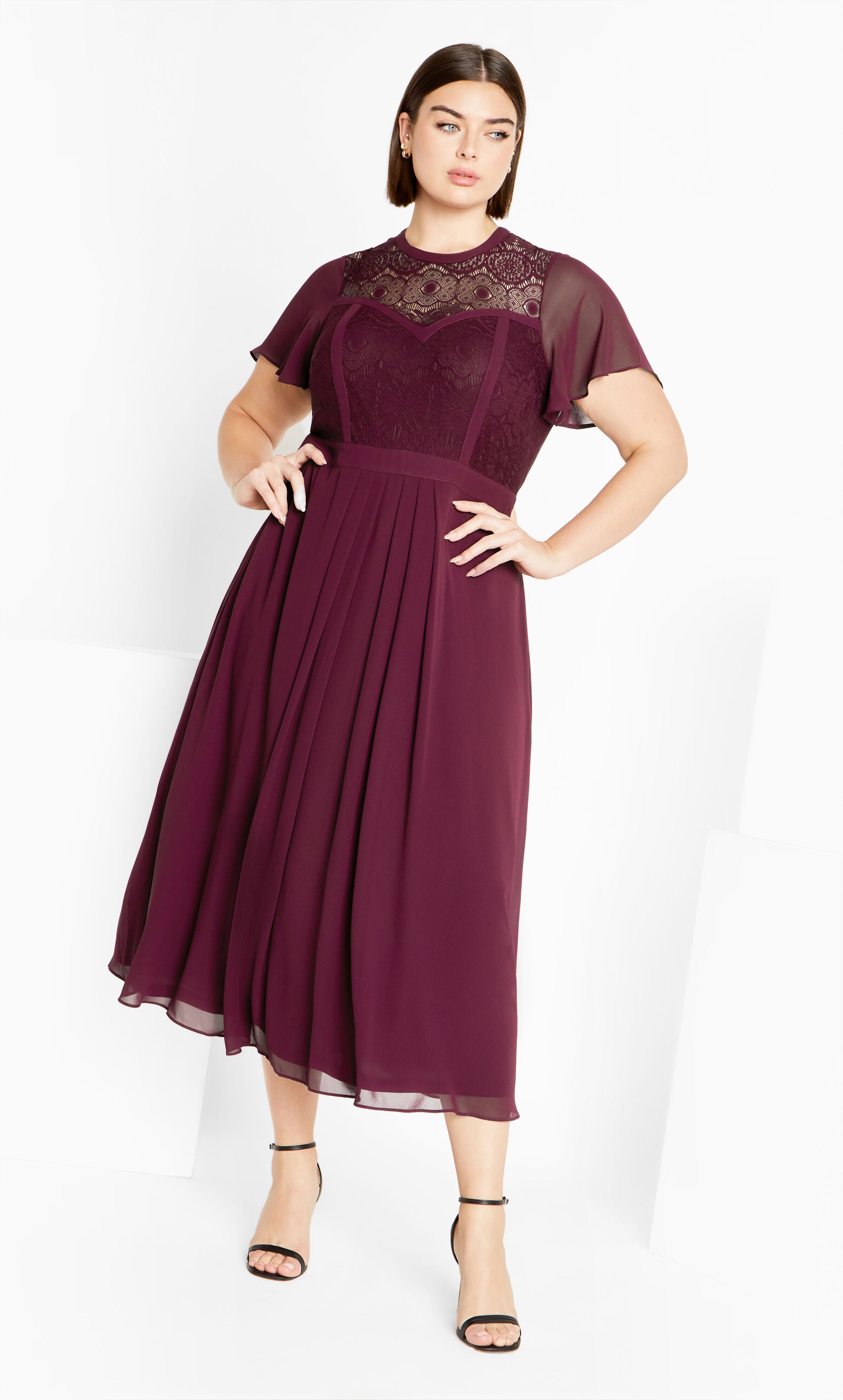 Lace Niki Dress - plum | Avenue