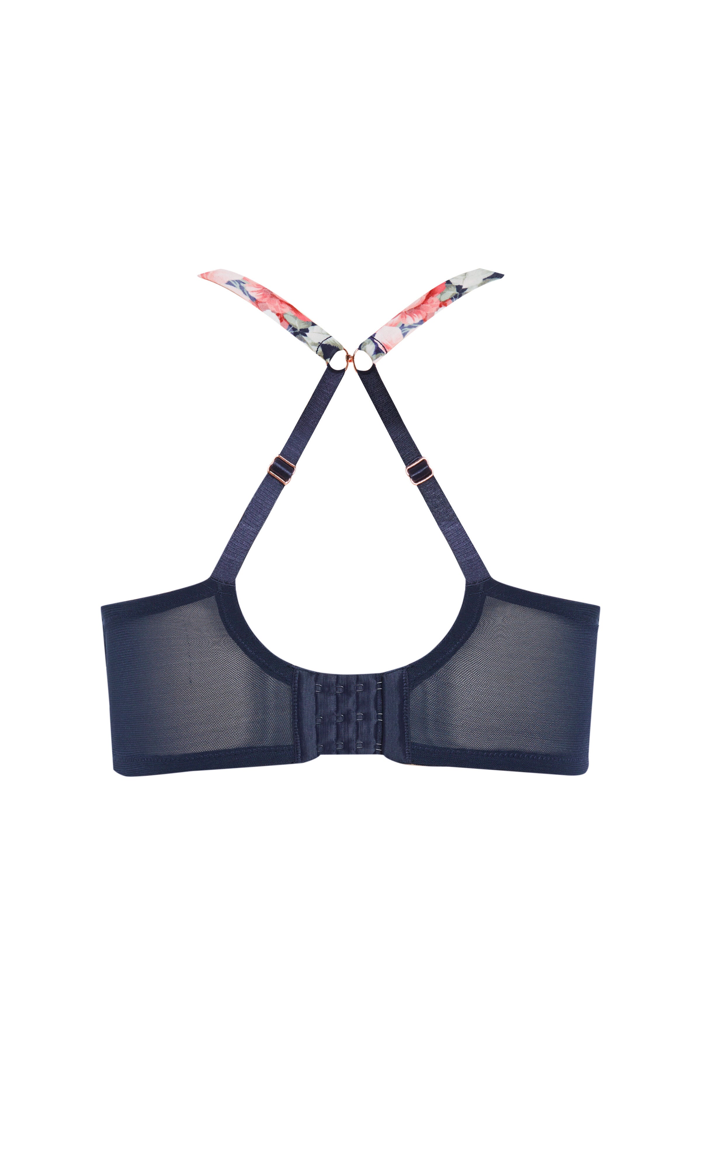 Florence Contour Print Bra - navy floral | Avenue