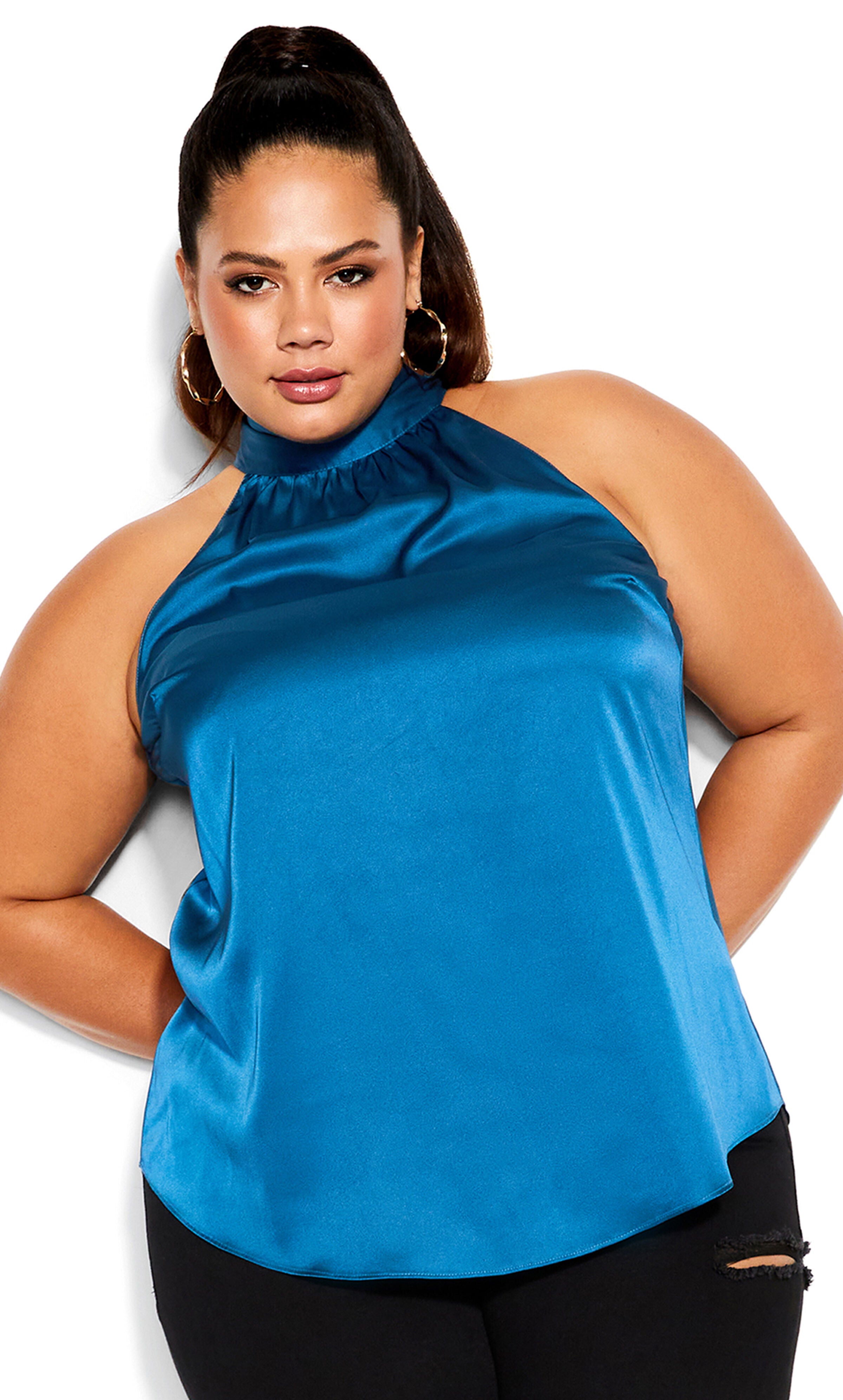 Sexy Shine Top - deep teal | Avenue