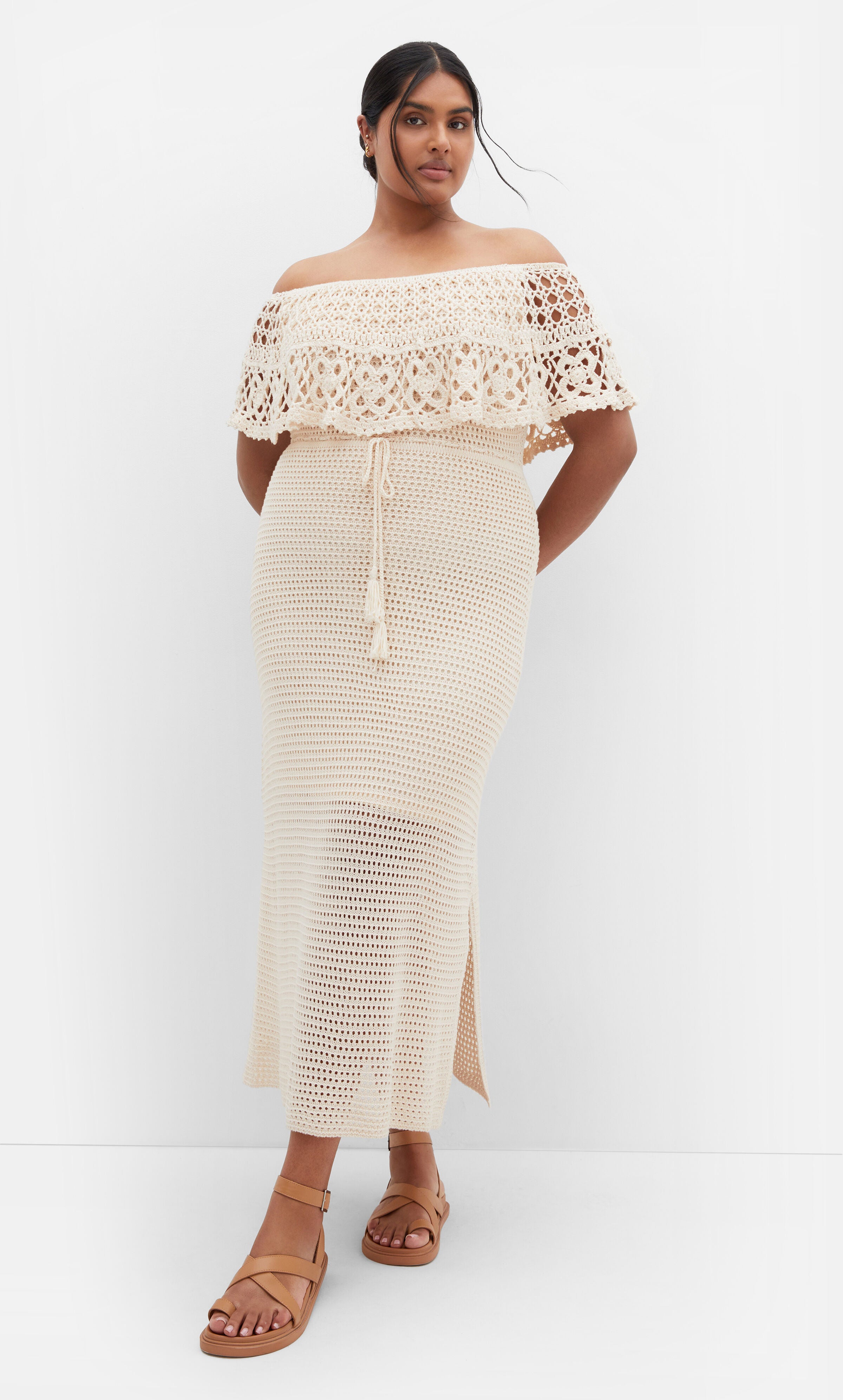Callie Crochet Dress - natural | Avenue