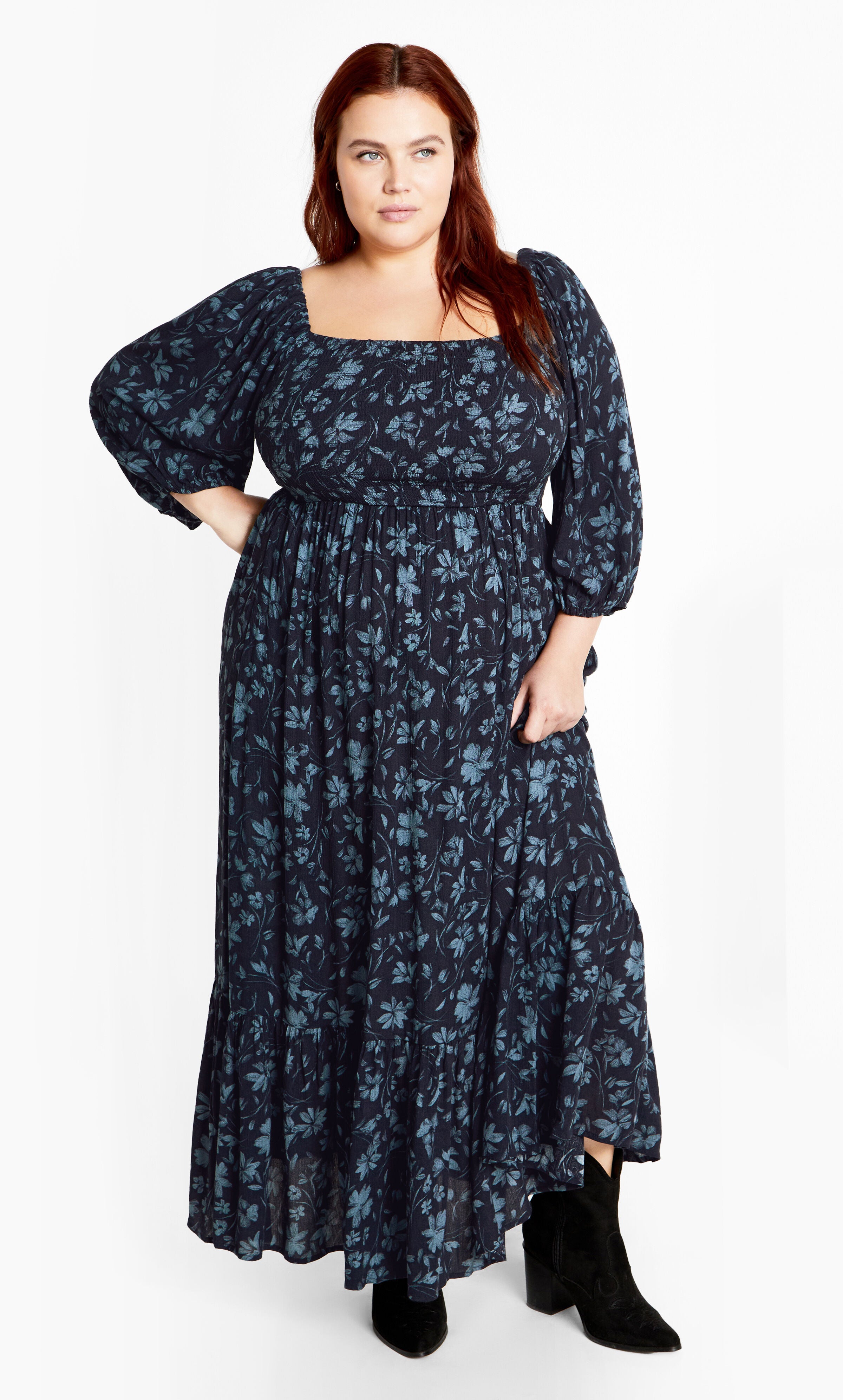 Kaylee Print Maxi Dress - navy | Avenue