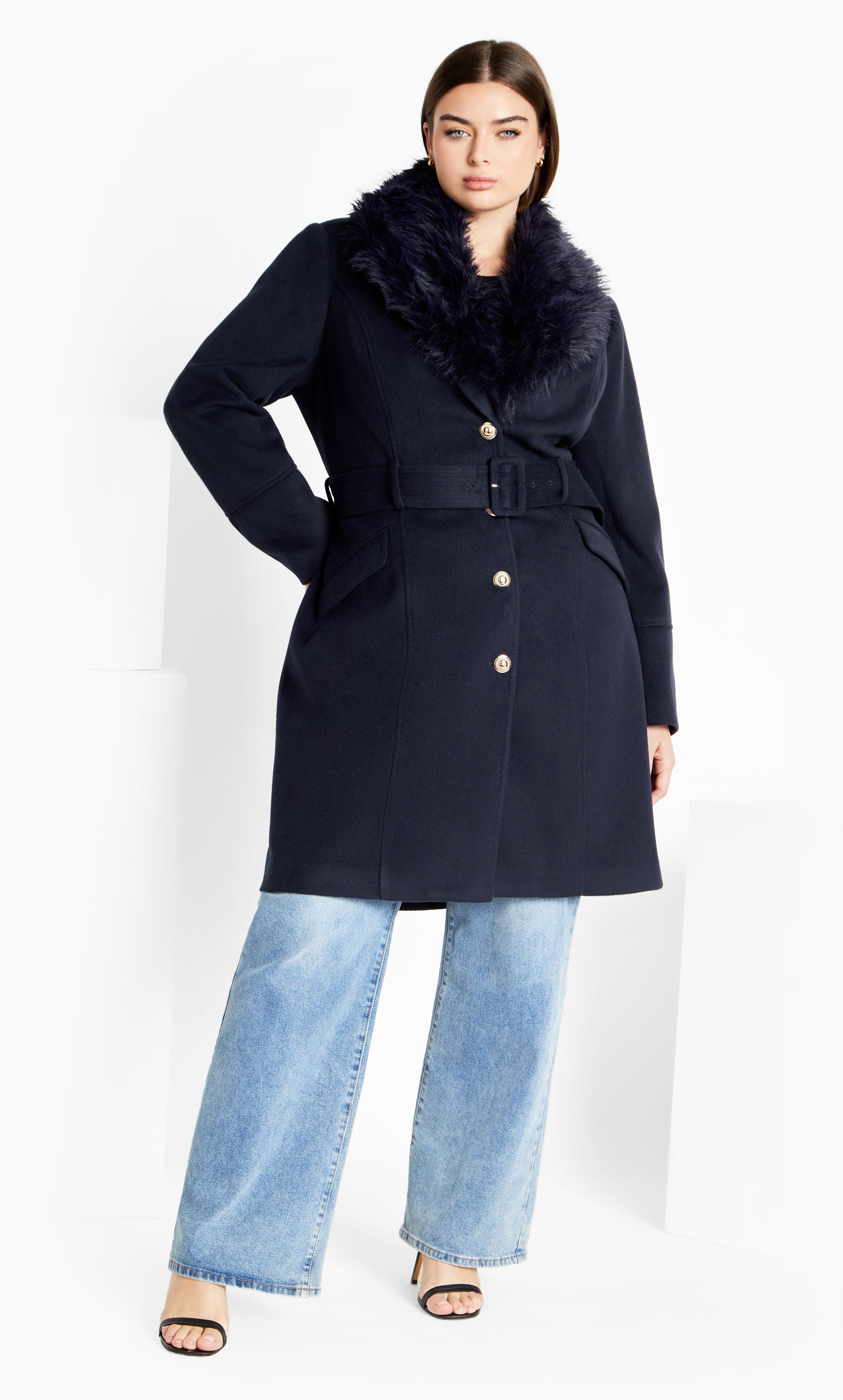 Selena Coat - navy | Avenue
