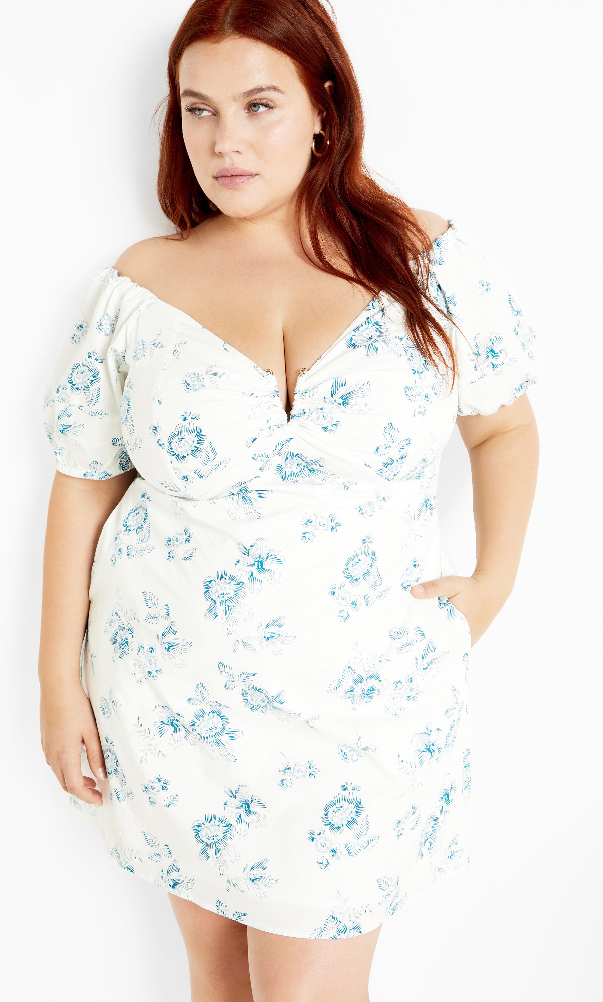 Martine Print Dress - blue | Avenue