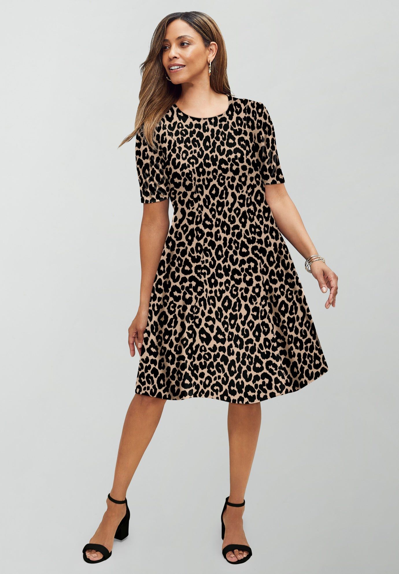 Stretch Ponte Flare Dress | Avenue