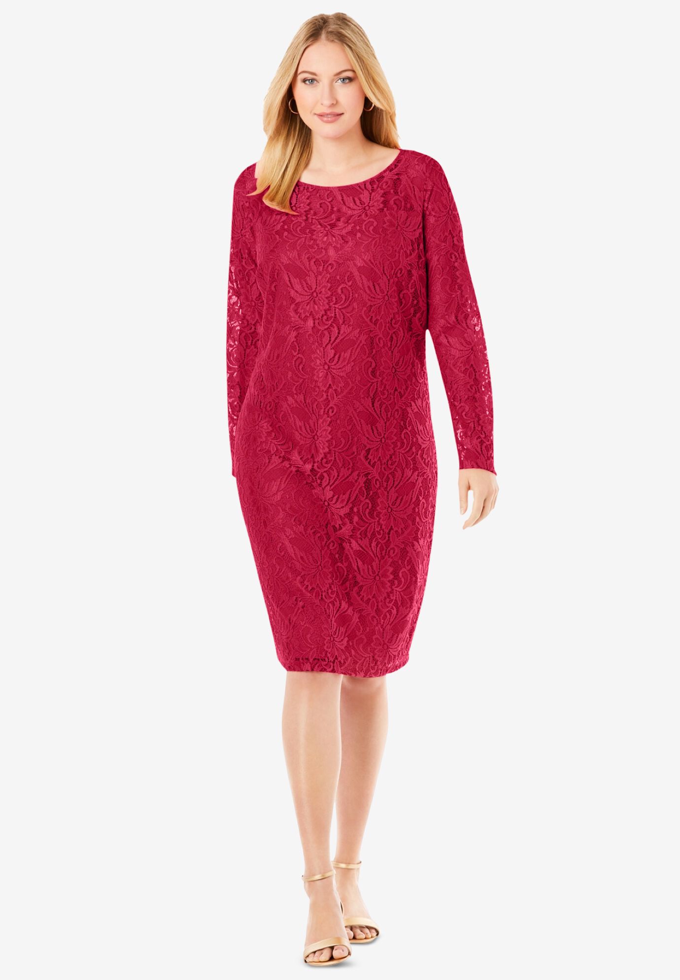 Stretch Lace Shift Dress | Avenue