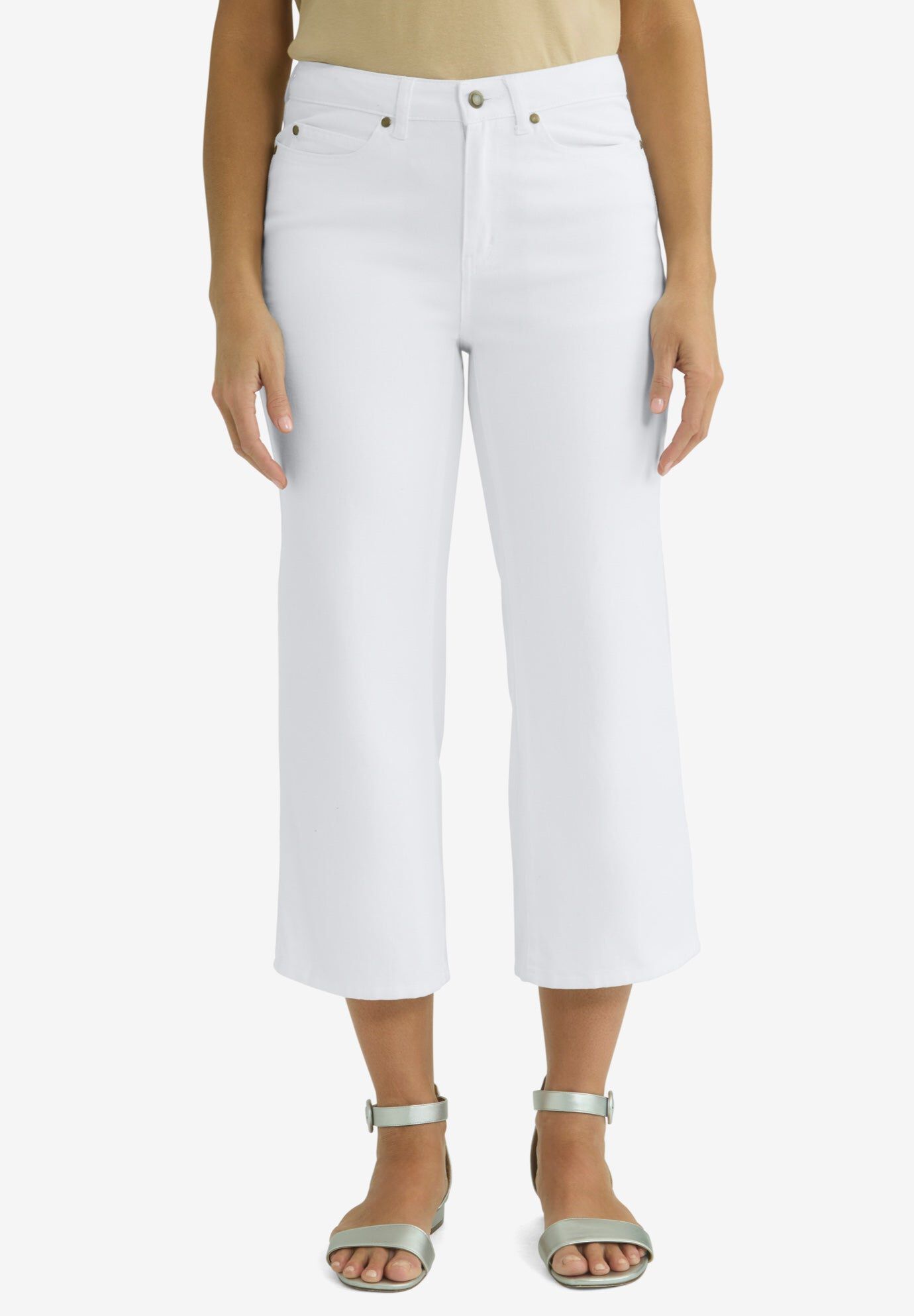 Classic Cotton Denim Wide Leg Crop Jean | Avenue