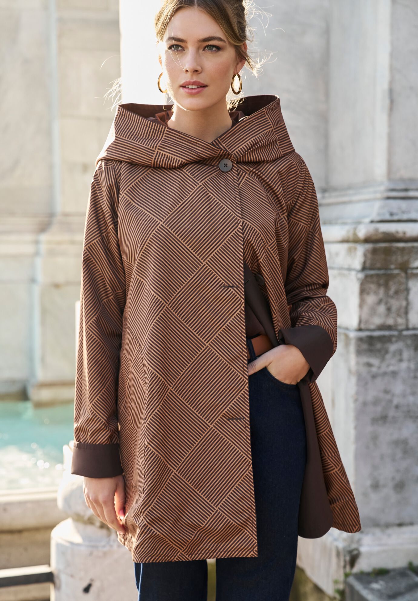 Reversible A-Line Raincoat | Avenue
