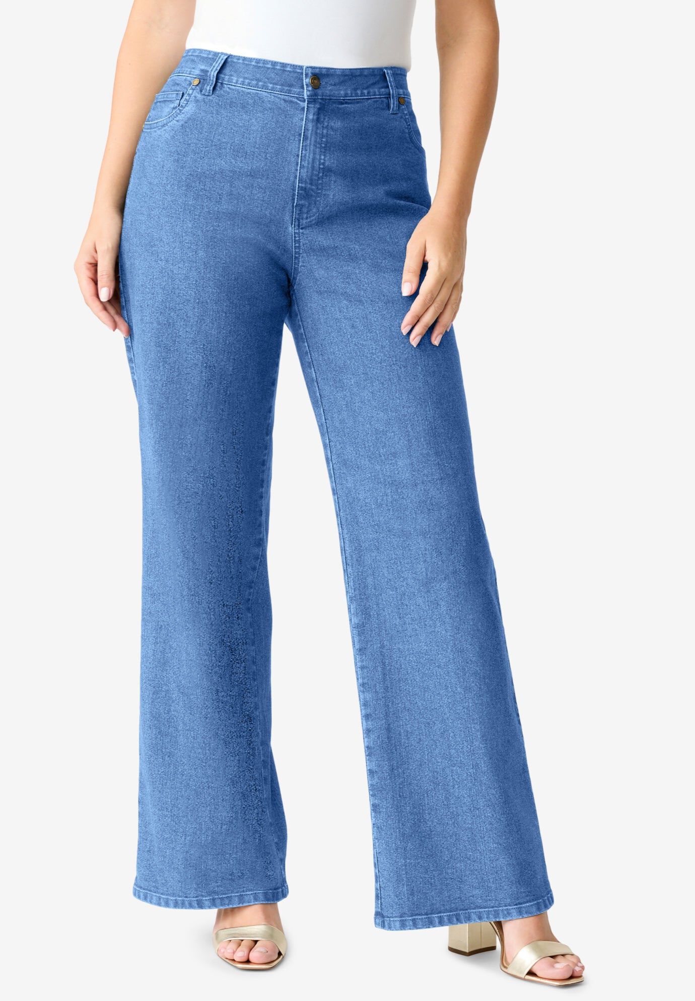 Plus Size Classic Stretch Wide Leg Jean | Avenue