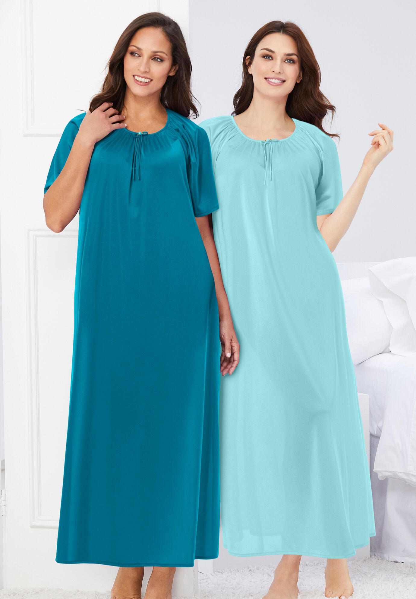 2-Pack Long Silky Gown | Avenue