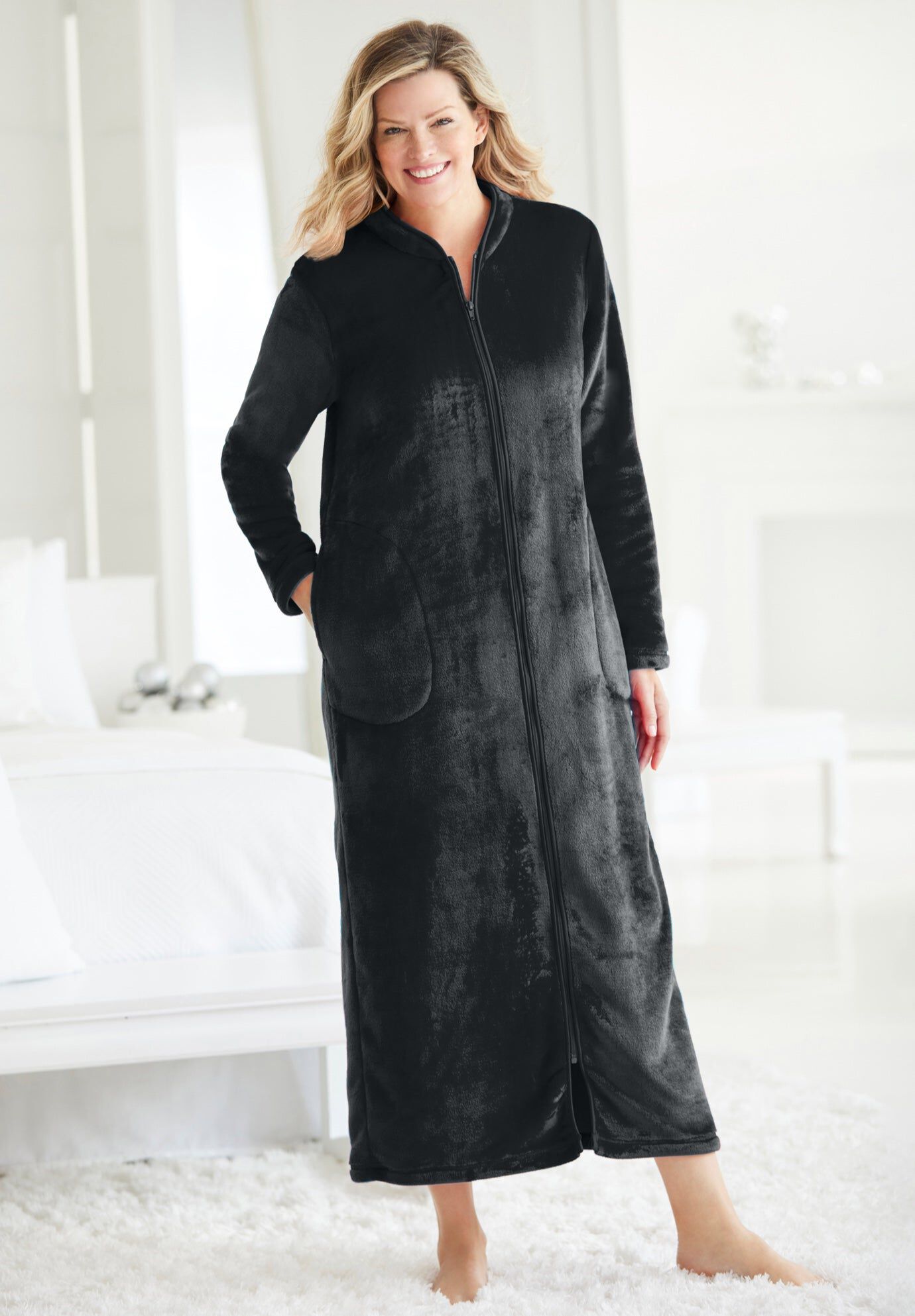 Plush Zip-Front Robe | Avenue
