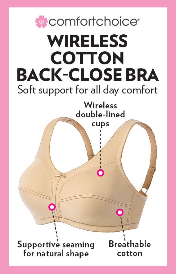 Cotton Back Close Wireless Bra & 10-Pack Cotton Brief Matching Set | Avenue