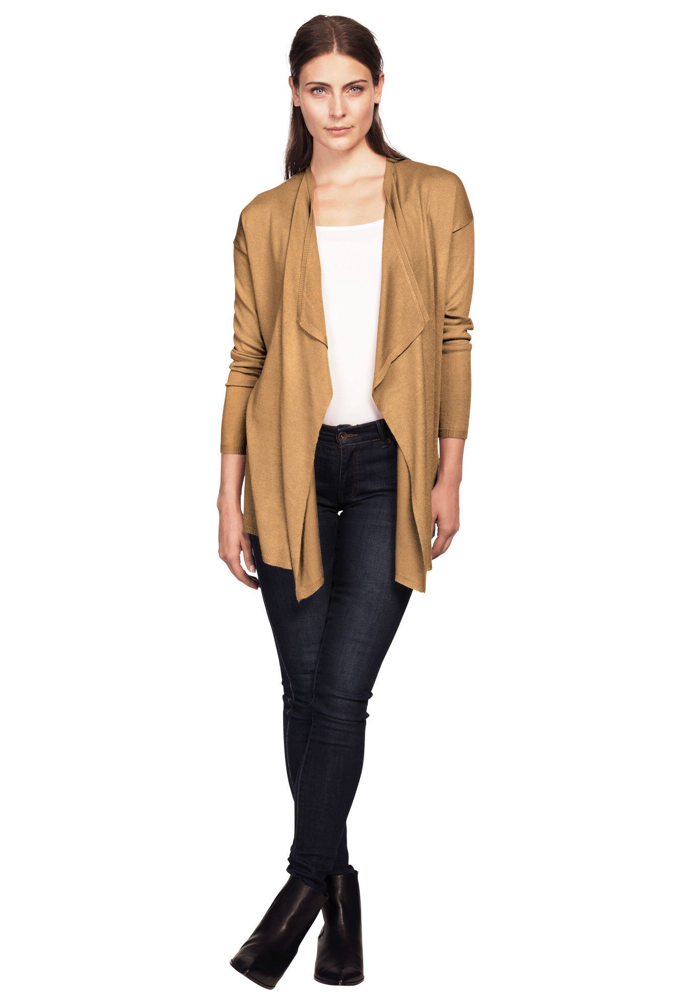 Draped Open Front Cardigan | Avenue