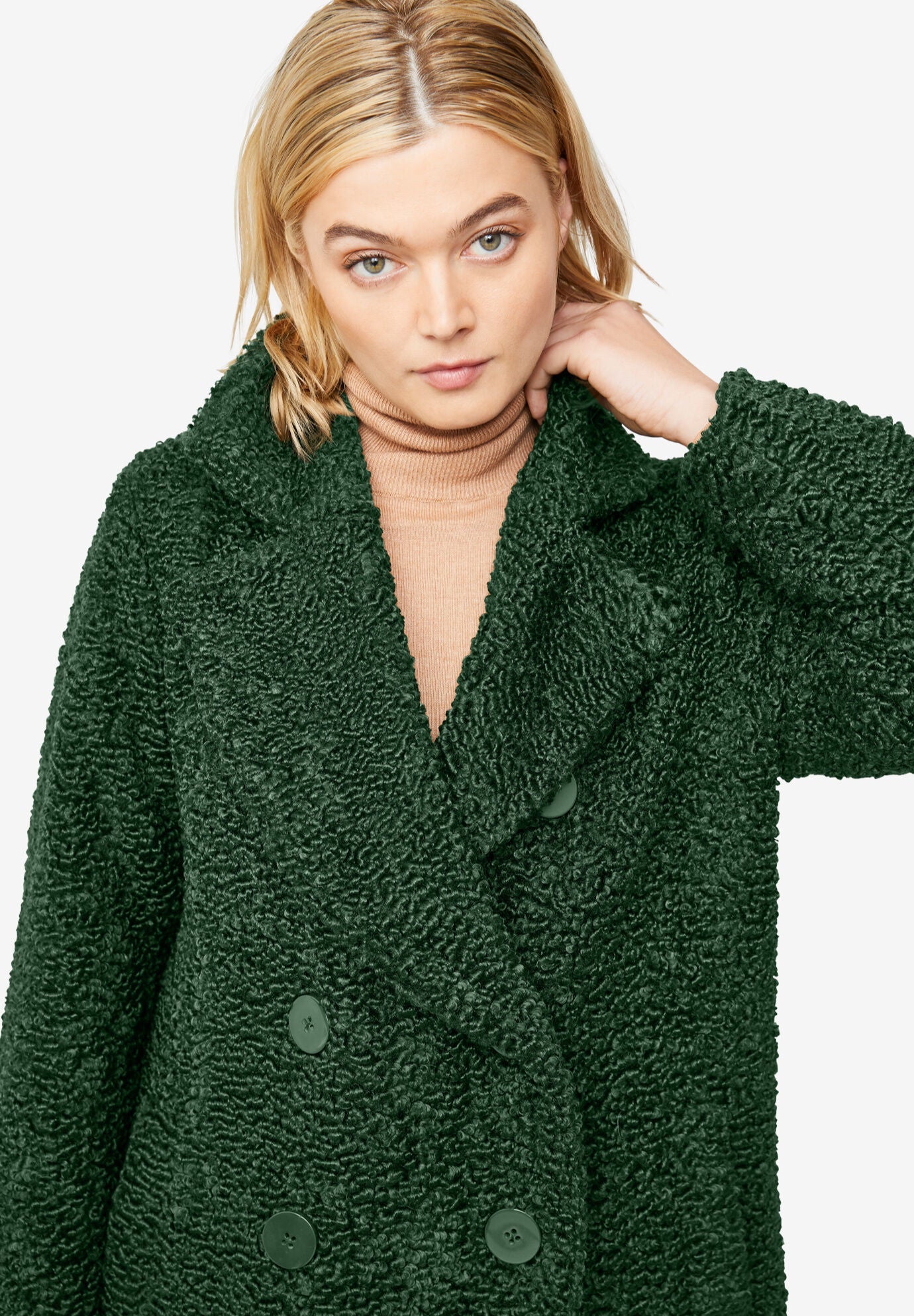Double-Breasted Teddy Coat | Avenue