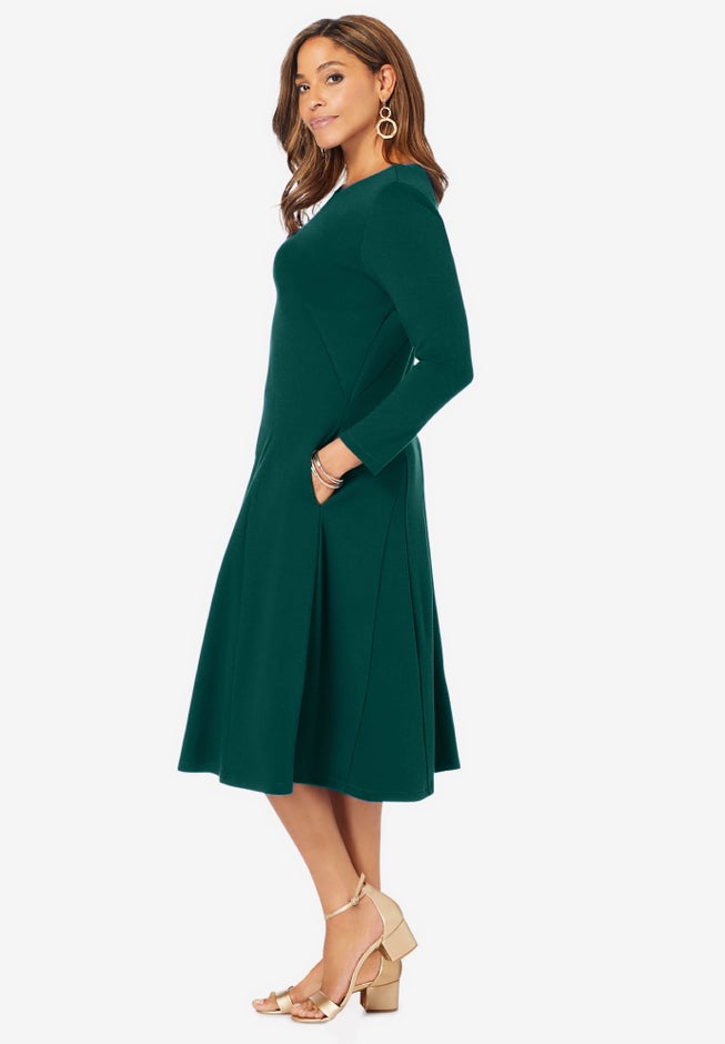 Long Sleeve Stretch Ponte Dress | Avenue