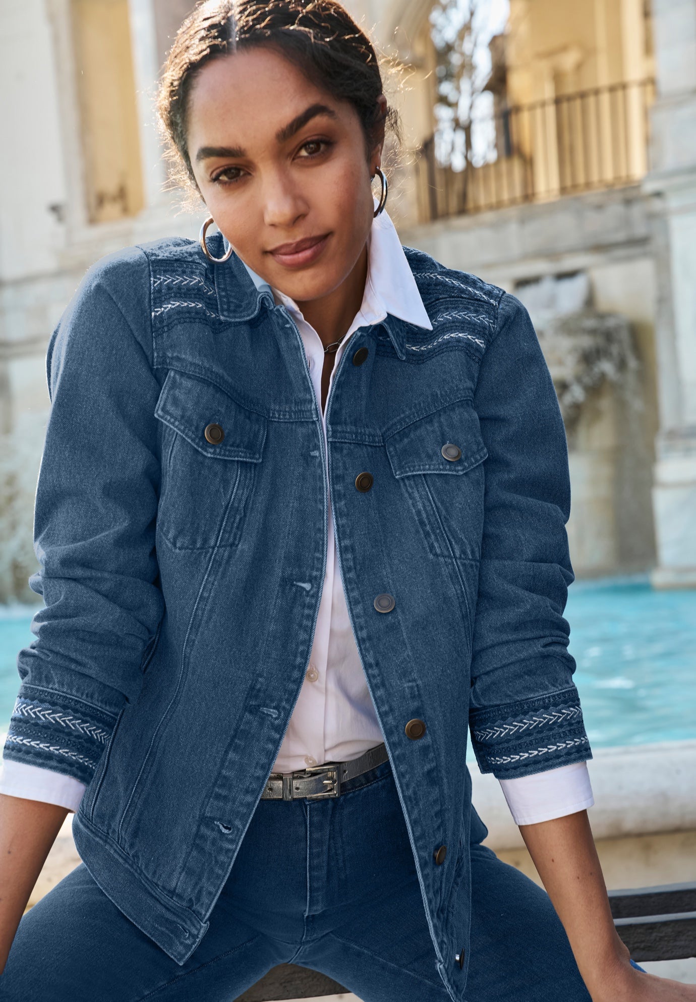 Classic Cotton Denim Jacket | Avenue