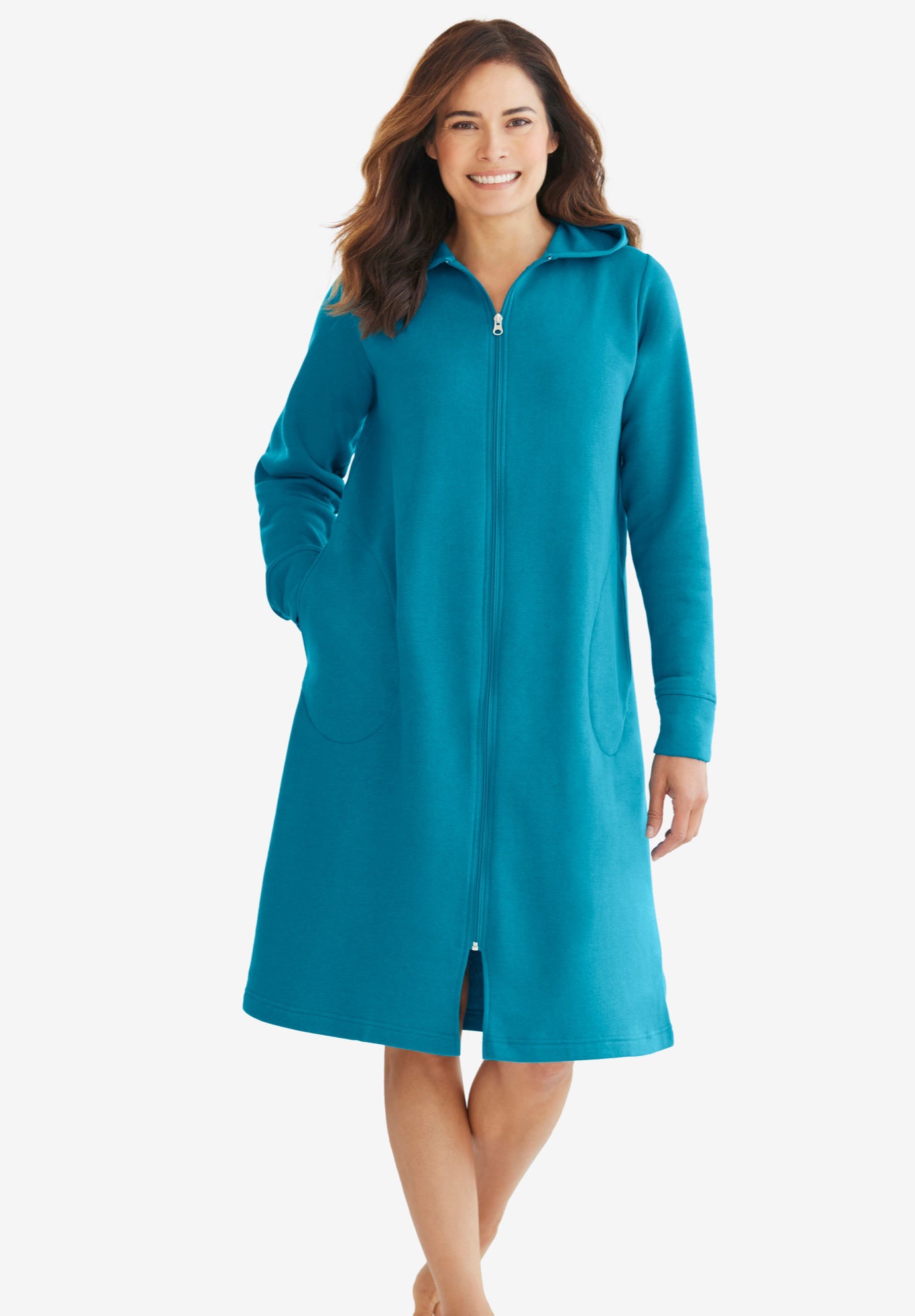 Short Hooded Sweatshirt Robe | Avenue