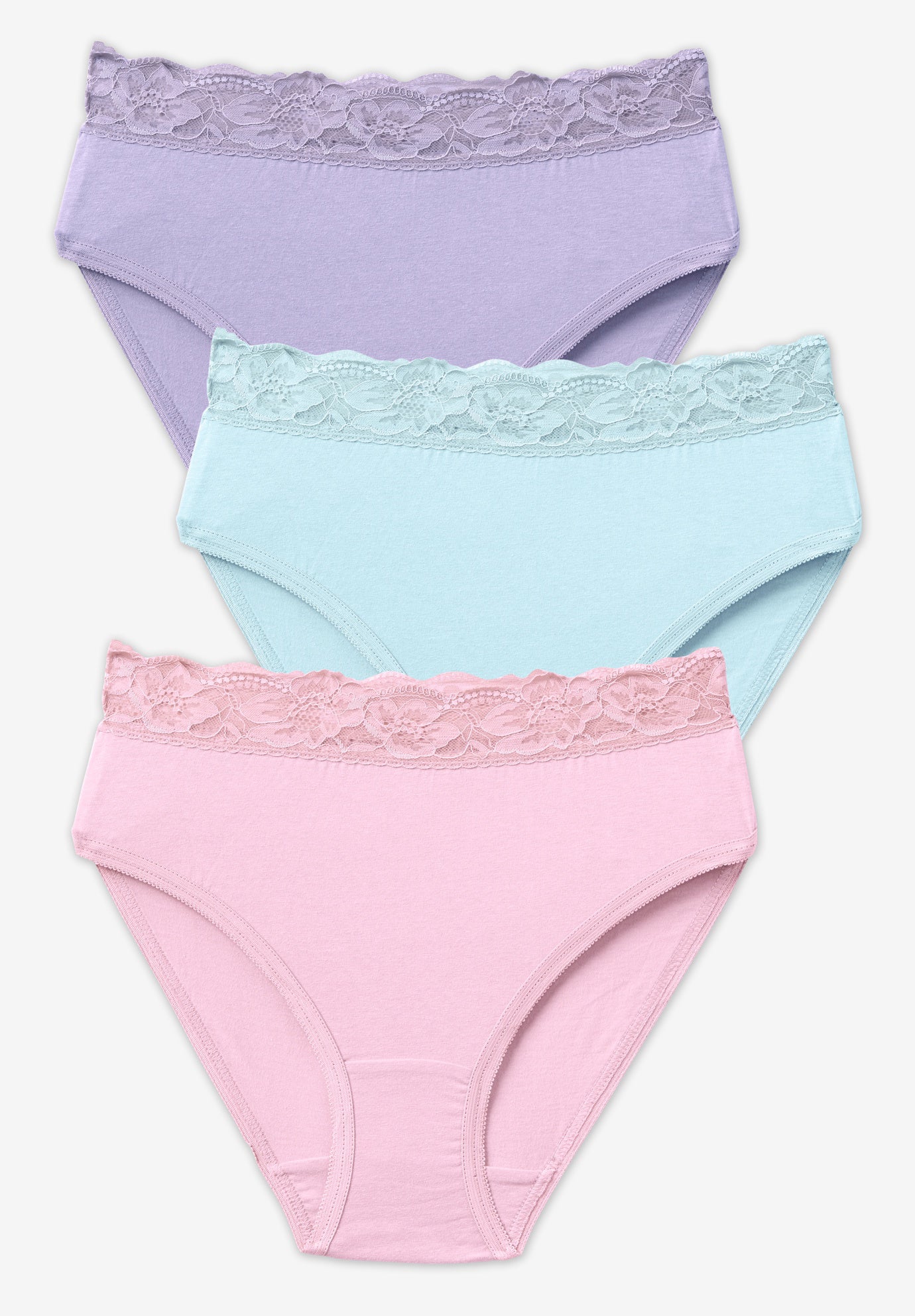 Lace Waist Hi-Cut Brief 3-Pack | Avenue