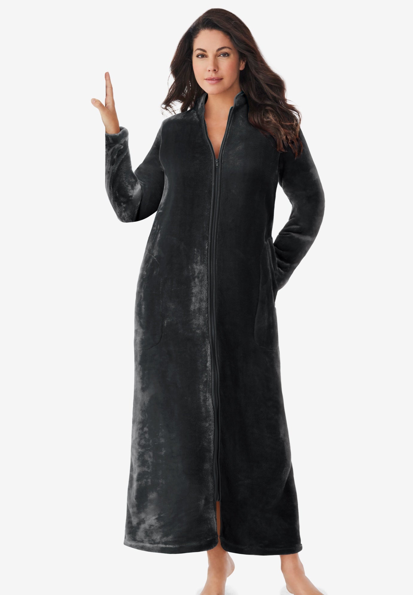 Plush Zip-Front Robe | Avenue